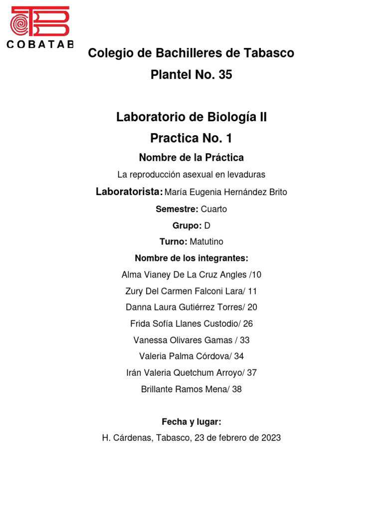Practica de Biologia I | PDF