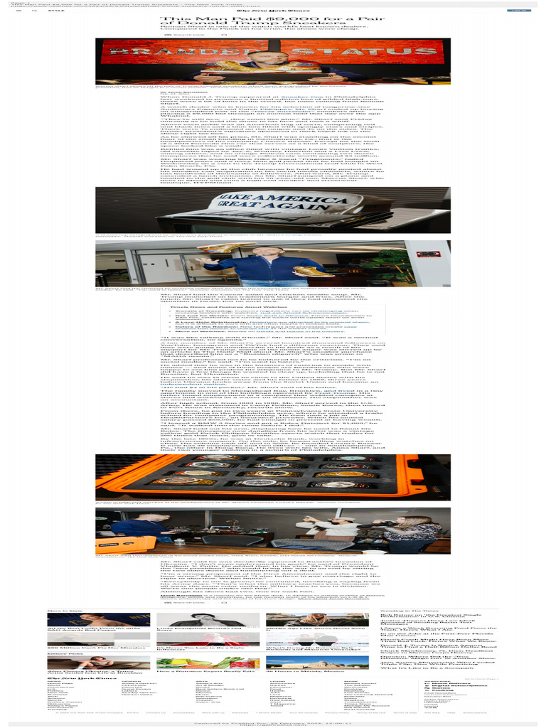 This Man Paid $9,000 For A Pair of Donald Trump Sneakers - The New York | PDF | The New York Times