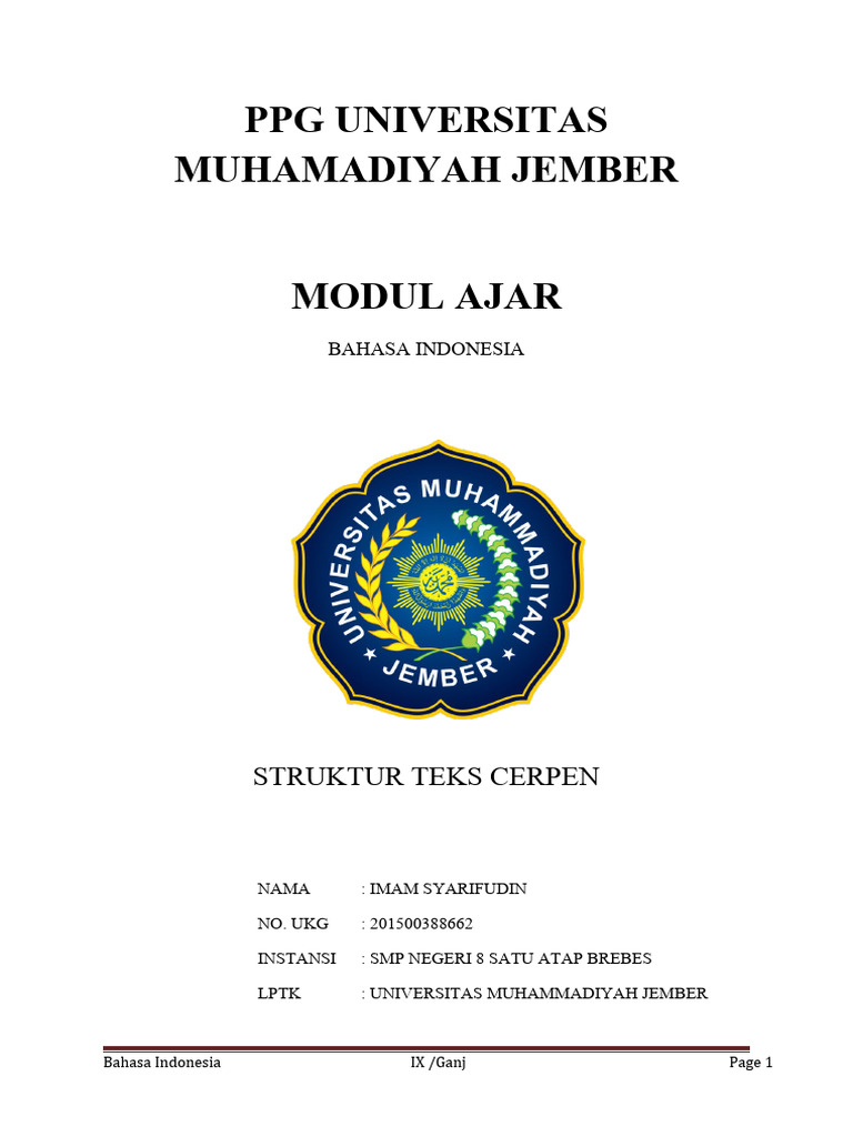 Modul Ajar Bahasa Indonesia Ukin | PDF
