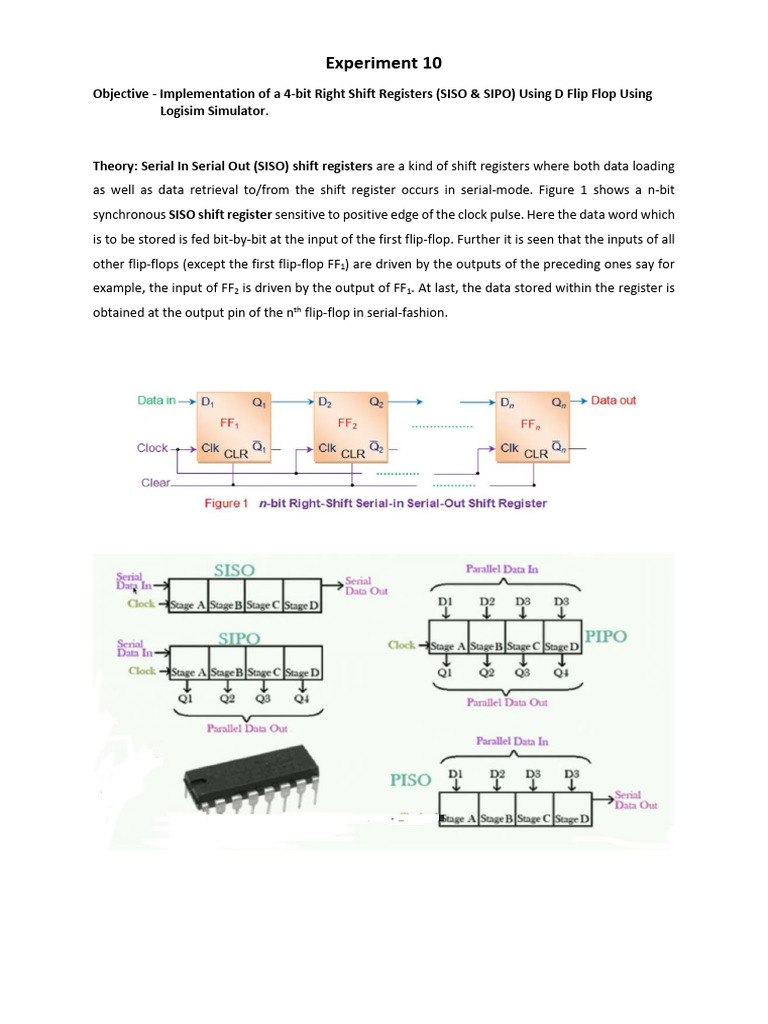 Exp 10 SISO and SIPO | PDF | Digital Technology | Computer Data