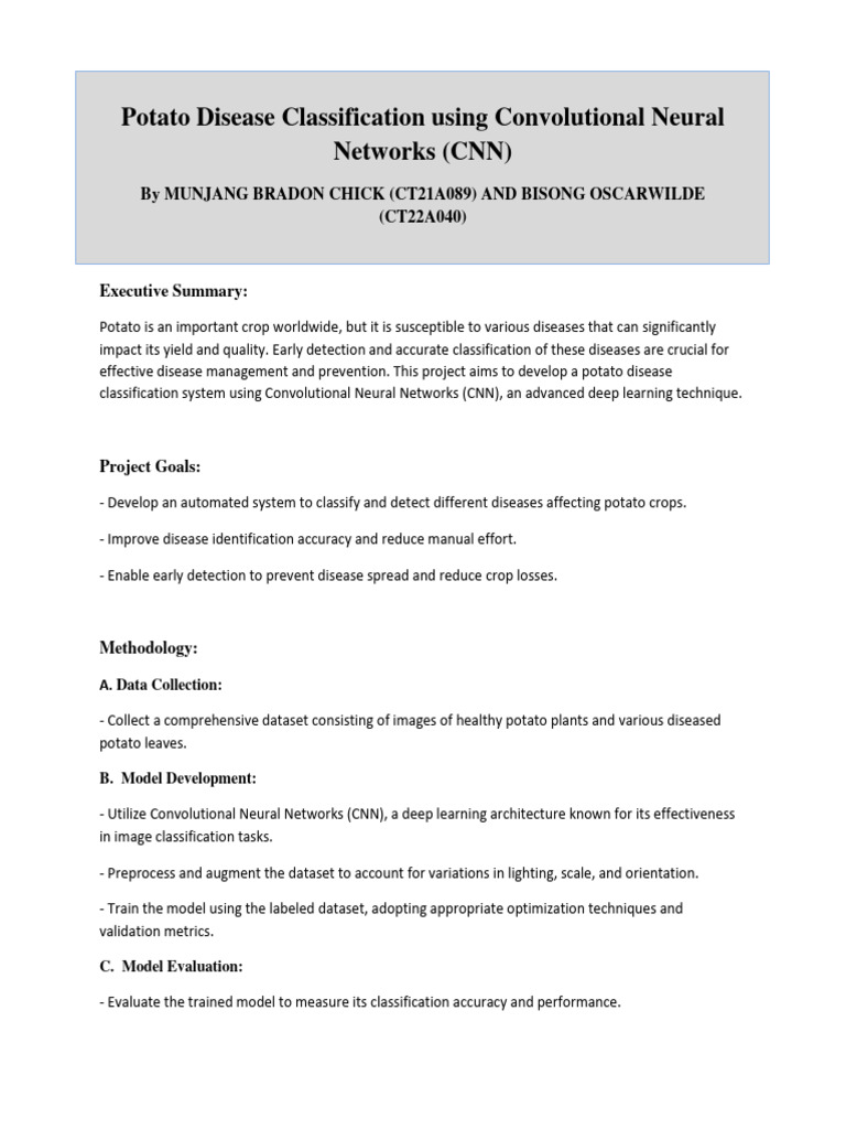Potato Disease Classification Using Convolutional Neural Networks Pdf Deep Learning