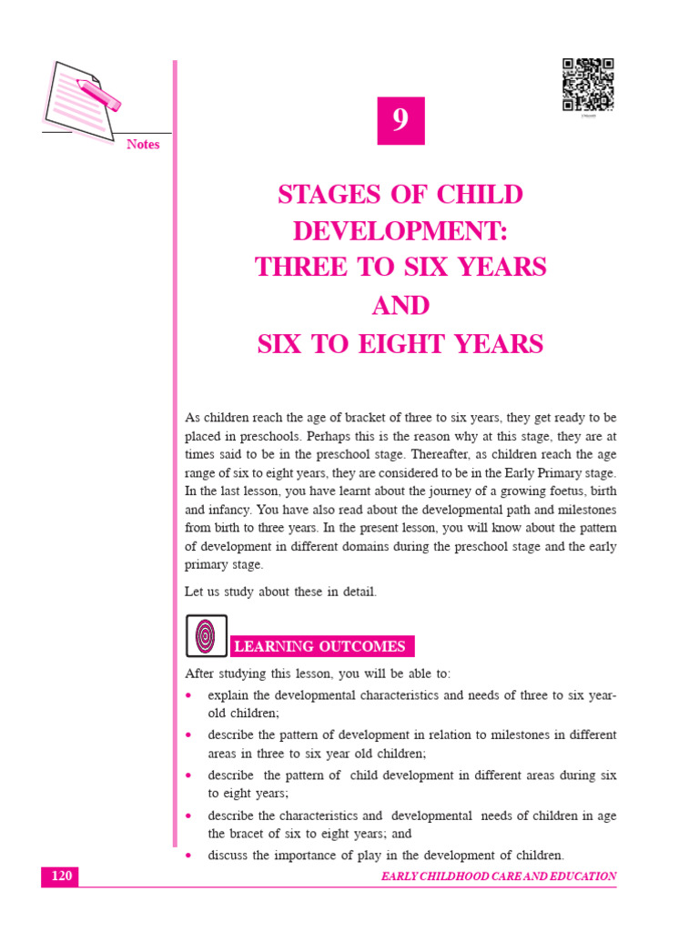 9 Stages of Child Development Three To Six Years and Six To Eight Years ...