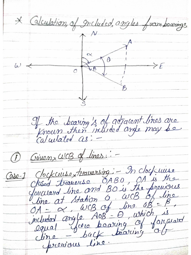 Survey Unit 1 Included Angles | PDF