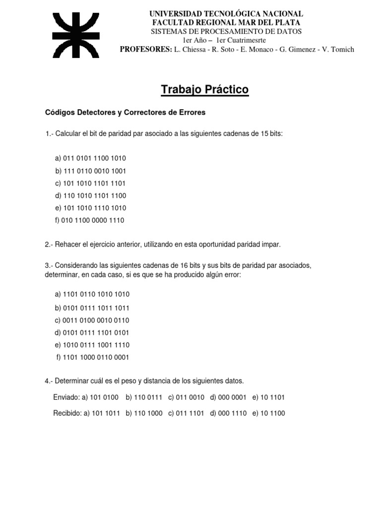 TP Codigos Detectores y Correctores de Errores | PDF