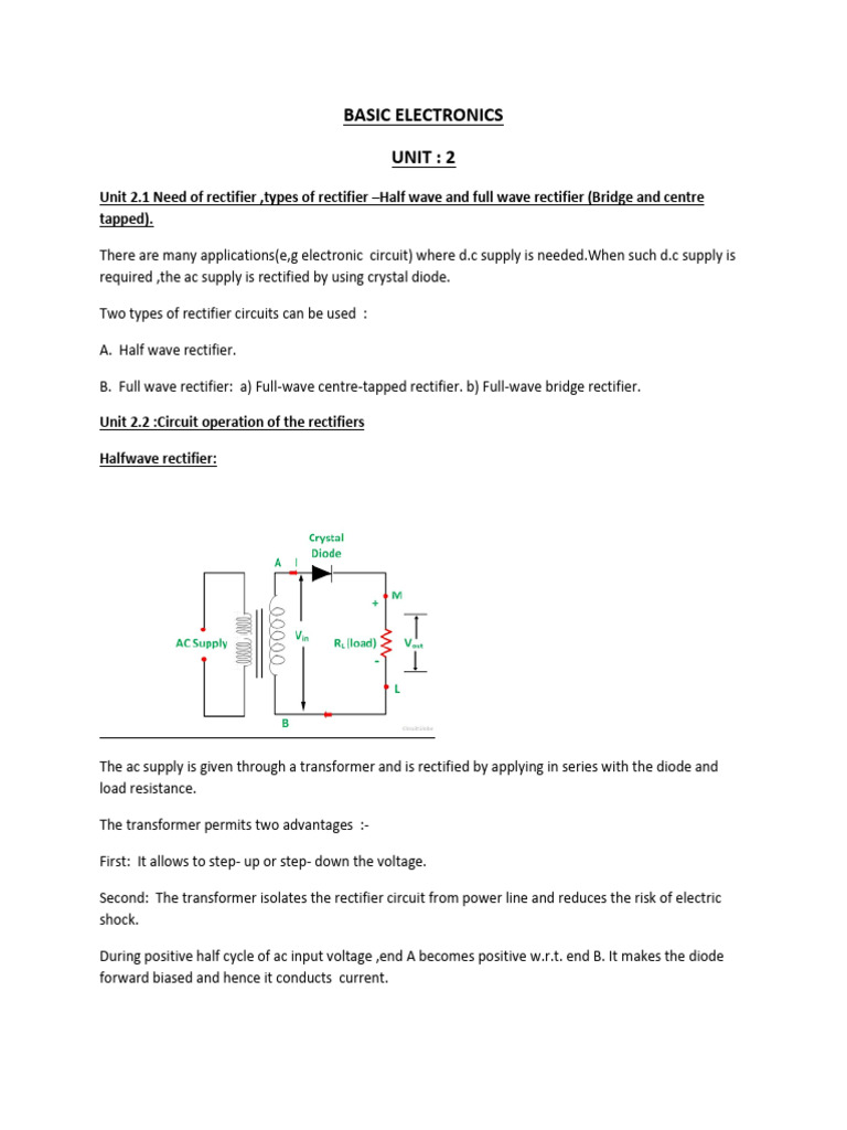 Basic Electronics | PDF | Rectifier | Diode