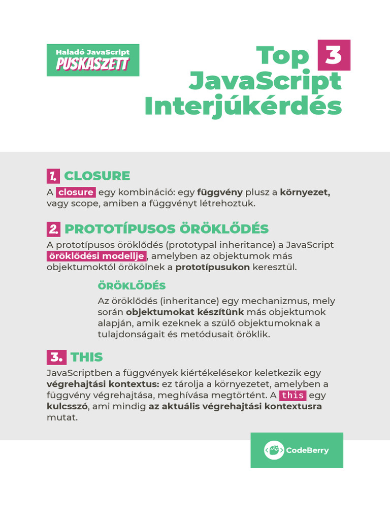 CodeBerry AJS CheatSheet Gyujtemeny HU | PDF