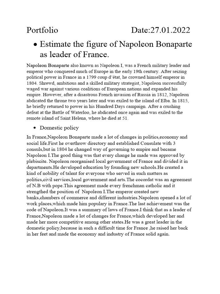 Napoleon Bonaparte | PDF | Napoleon | First French Empire