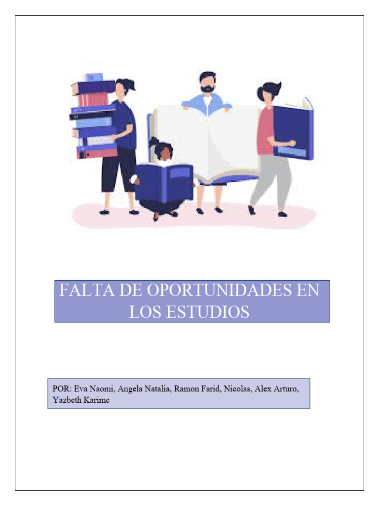 Falta de Oportunidades en Los Estudios | PDF | Desigualdad social ...