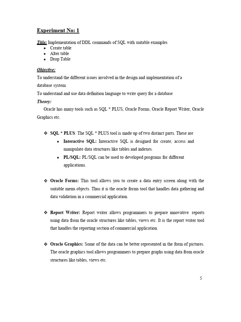 1-DDL Commands | Download Free PDF | Sql | Relational Database