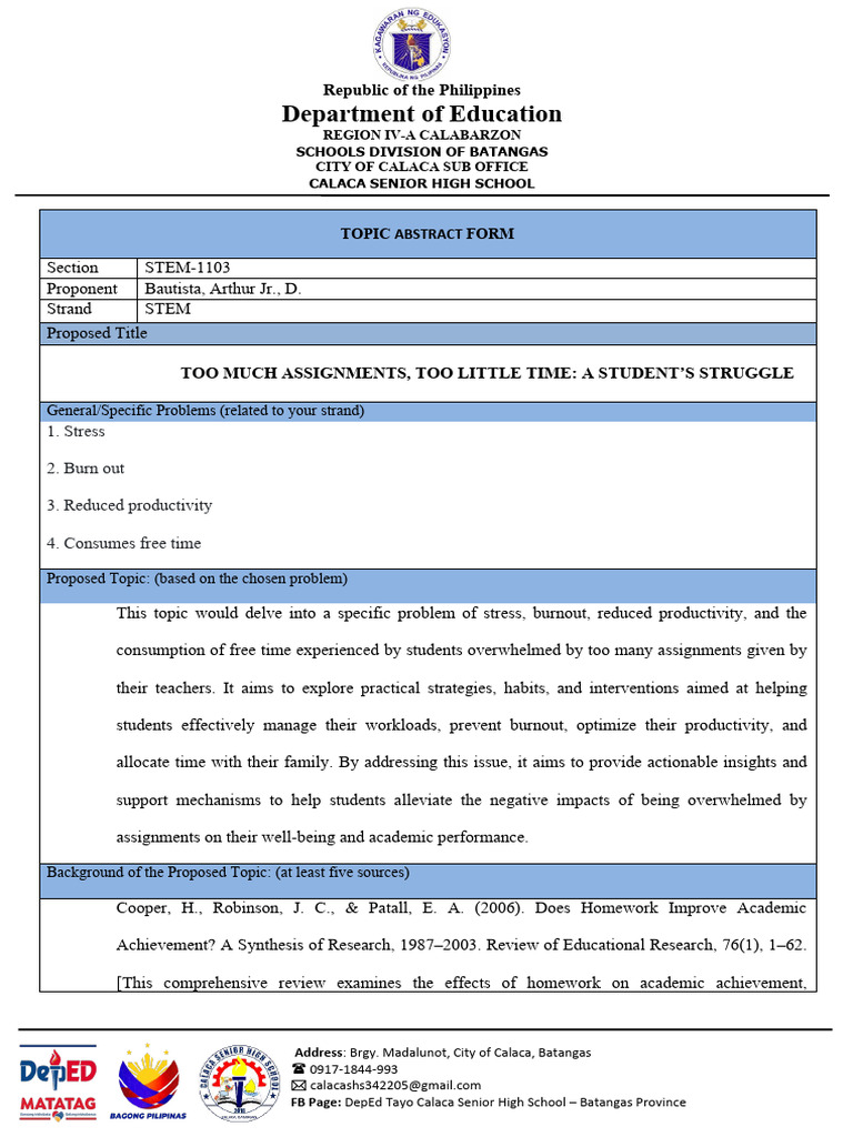 Arthur's Topic Abstract Form | PDF