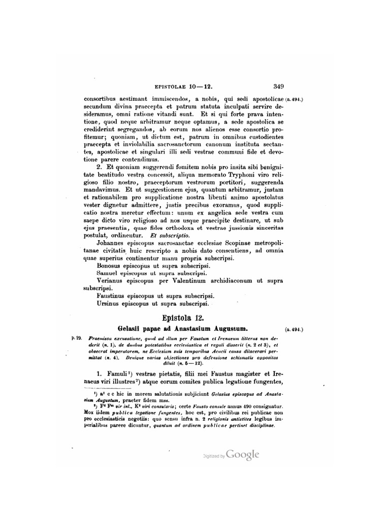 Gelasius, Ep. 12 - Lat. - Kopie | PDF