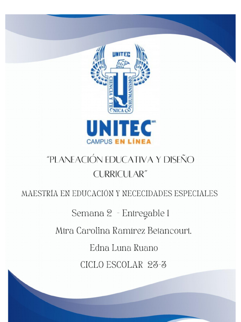 Entregable Uno Diseño de Curriculum | PDF | Plan de estudios | Enseñando