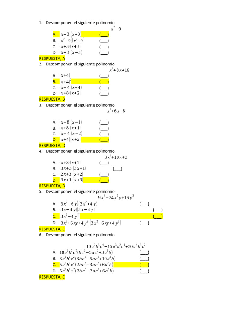 Matemáticas Preguntas | PDF