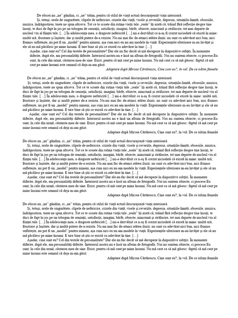 Cine Sunt Eu Text | PDF