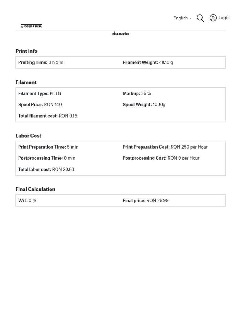 3D Printing Cost Breakdown | PDF