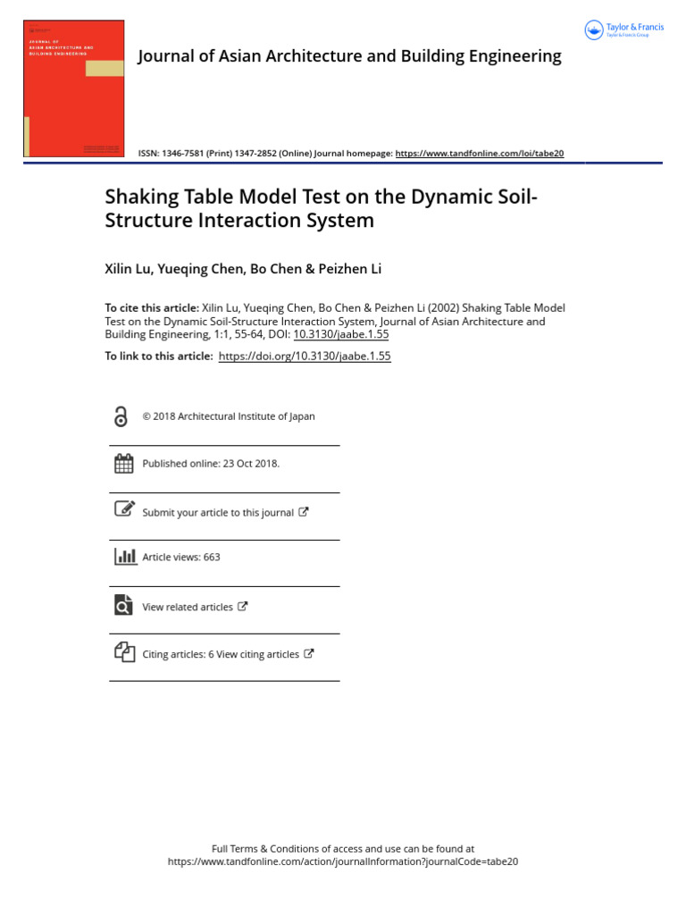 Shaking Table Model Test On The Dynamic Soil Structure Interaction ...