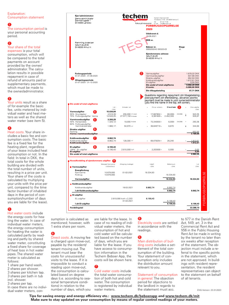 Explanatioin To Your Consumption Statement From Techem | PDF | Lease