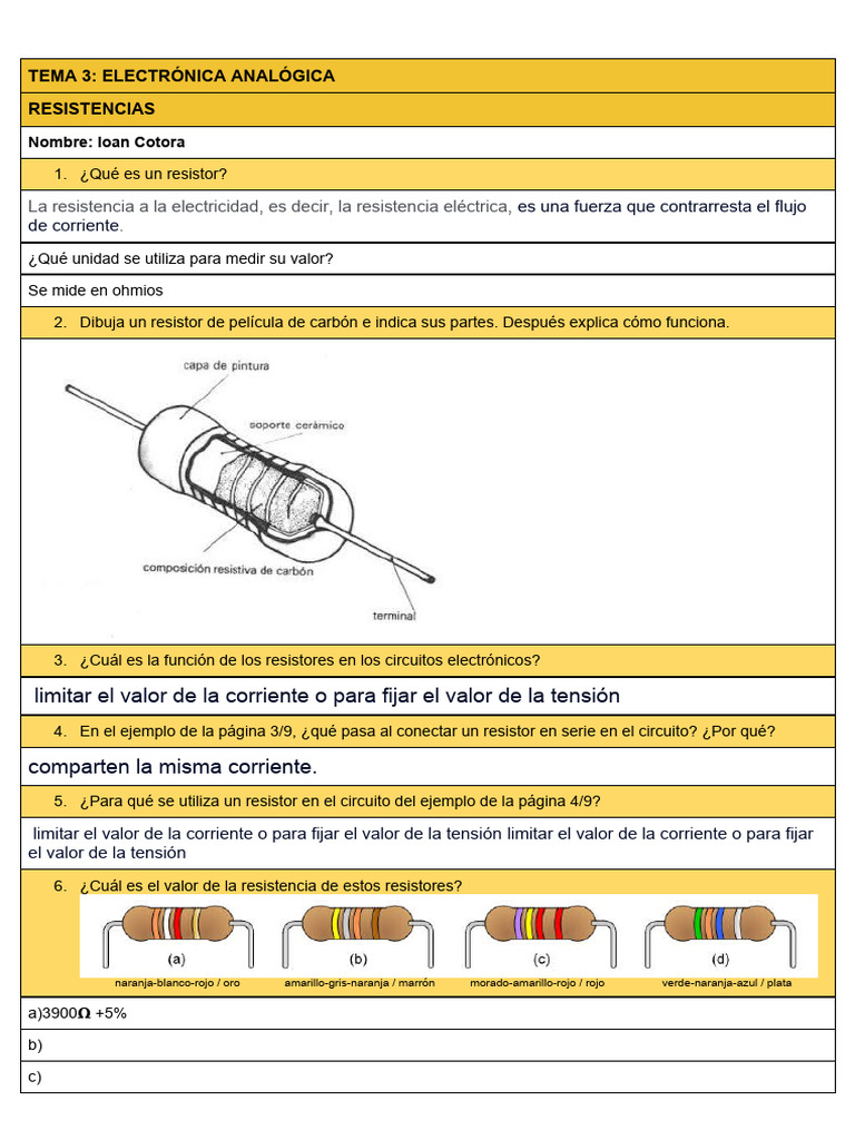 Tipos y Funciones de Resistencias Eléctricas | PDF