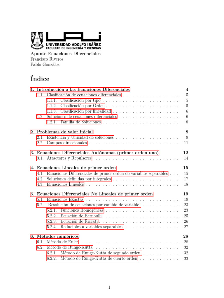 Apunte Ecuaciones Diferenciales - Francisco Riveros | PDF