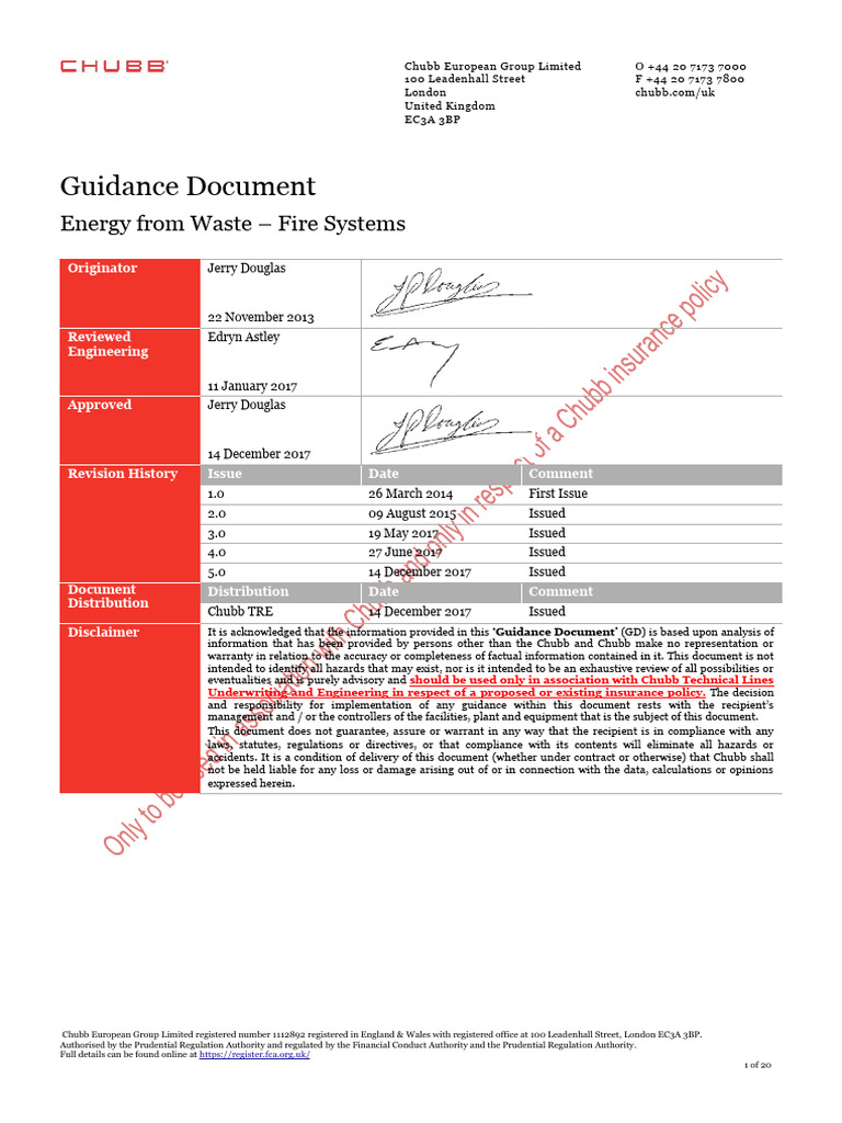 Application Bespoke - Annex G - Appendix G3 EfW Fire Systems CHUBB ...