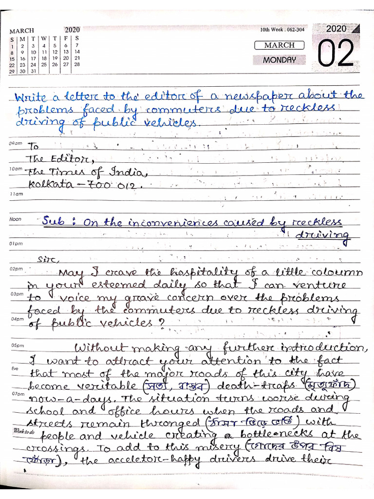 Letter On Reckless Driving | PDF