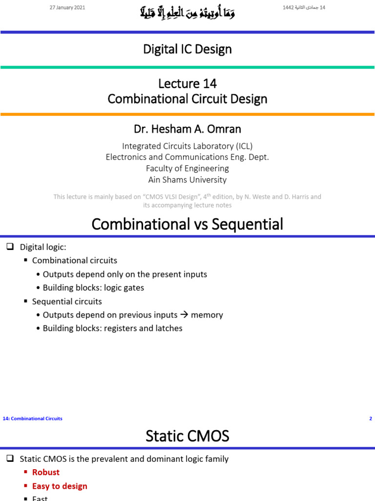 Dic Lec 14 Comb v01 | PDF | Logic Gate | Electrical Circuits