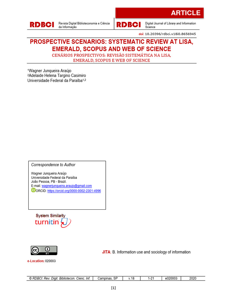 2020-Prospective Scenarios-Systematic Review at Lisa, Emerald, Scopus e ...