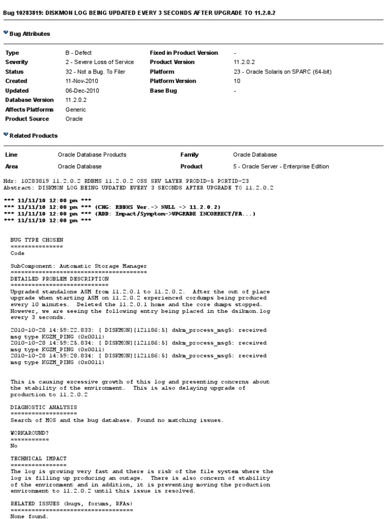 Diskmon Log Being Updated Every 3 Seconds After Upgrade To 11.2.0.2 ...