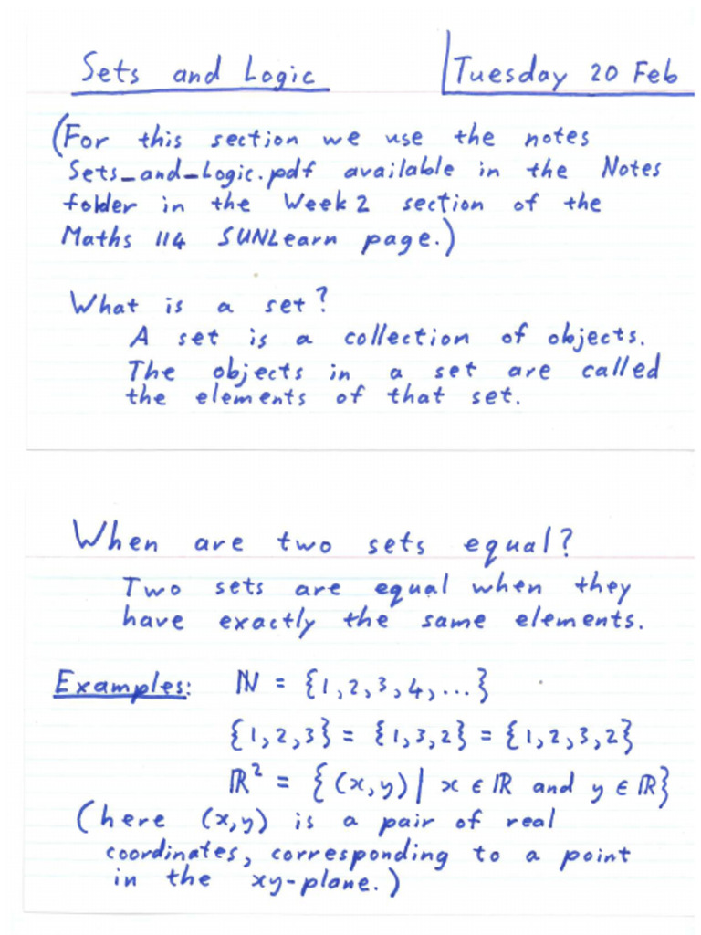Sets and Logic Notes | PDF