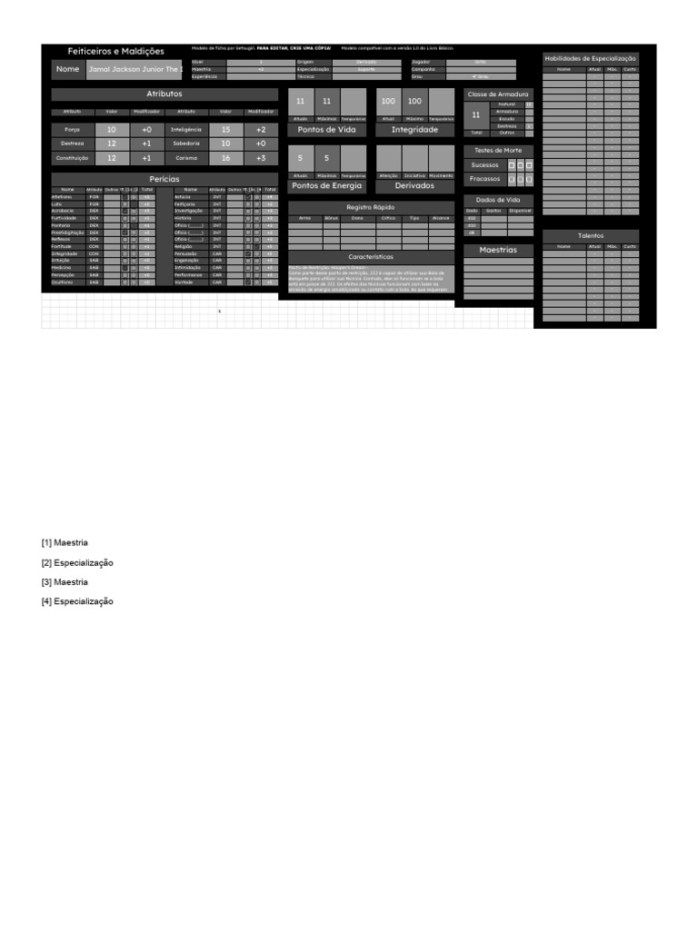 FICHA DE JJ3 - Ficha Pessoal | PDF