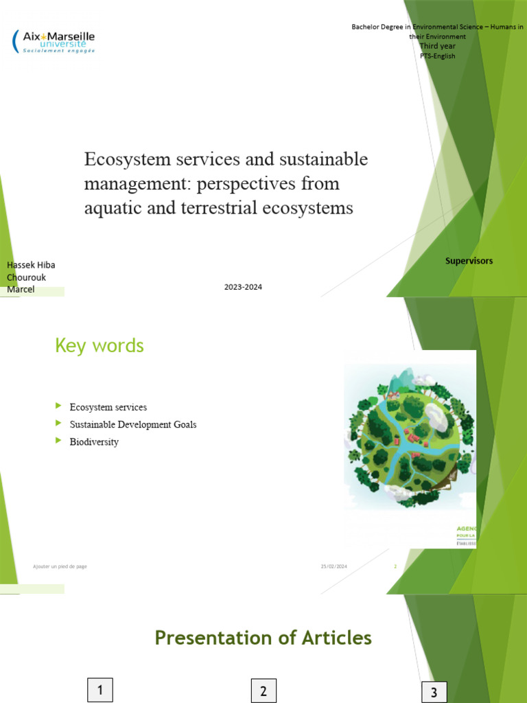 Ecosystem Services and Sustainable Management | Download Free PDF | Ecosystem | Sustainability
