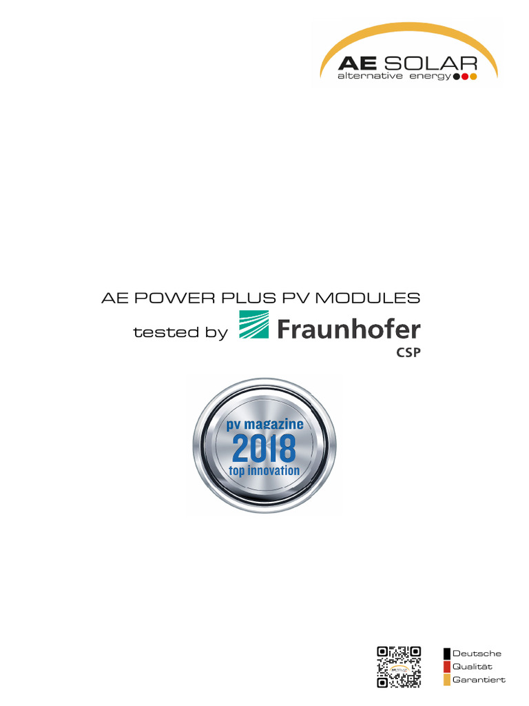 Tested By: Ae Power Plus PV Modules | PDF | Photovoltaics | Solar Panel