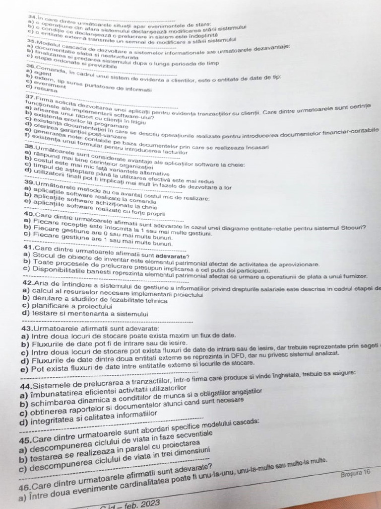 Grile FEAA SIFC1 ID Examen 04 | PDF