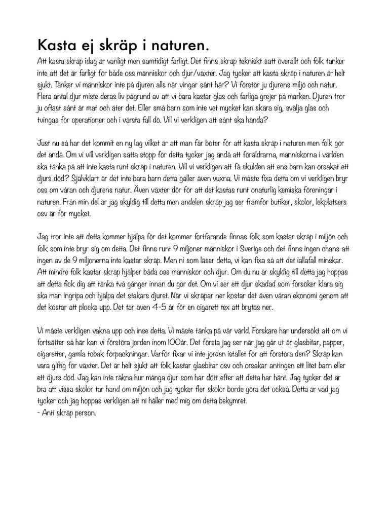 Argumenterande Text. | PDF