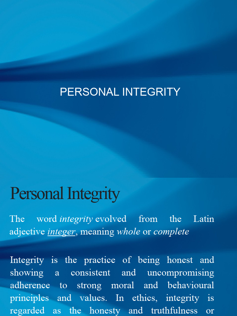 Understanding Personal Integrity | PDF | Lifestyle