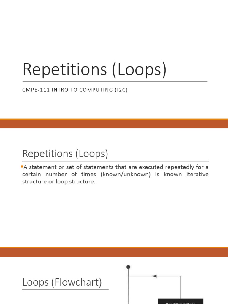 Lec 6 - Repetitions | PDF | Control Flow | Computer Science