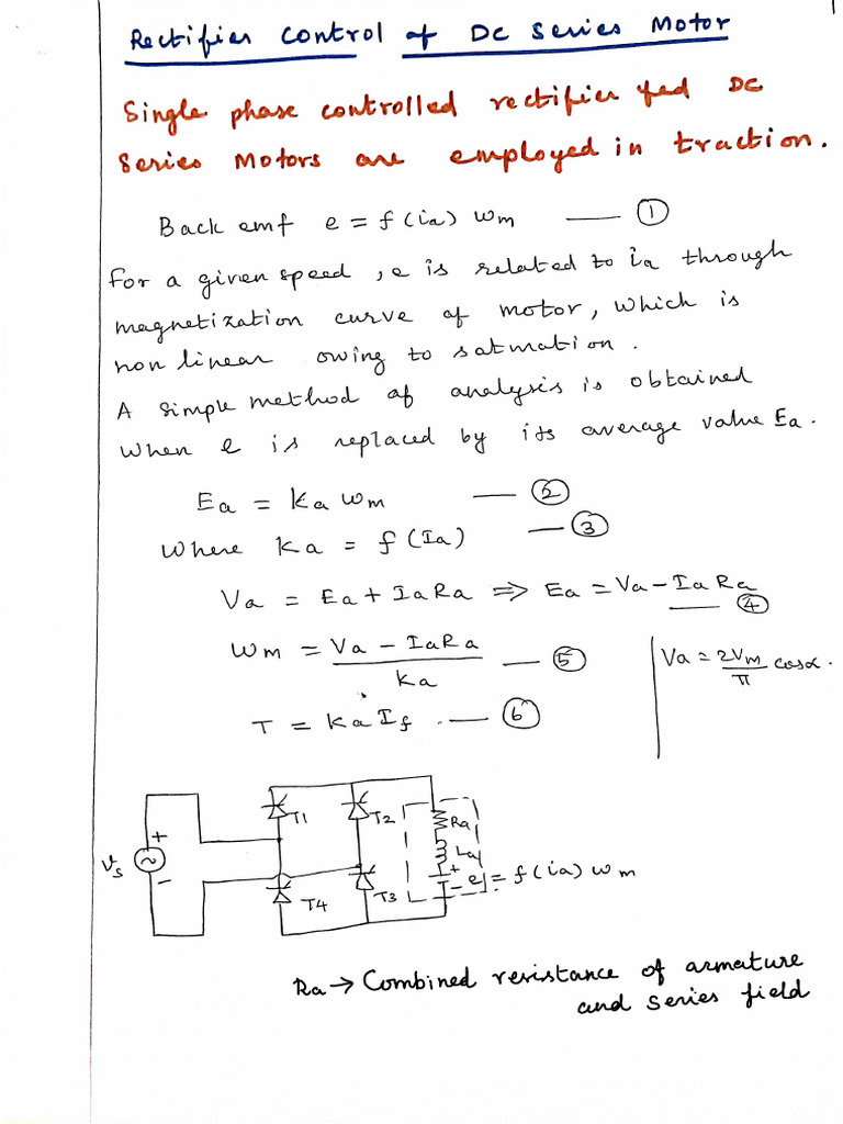 8 - Rectifier Controlled and Chopper Controlled DC Series Motor | PDF