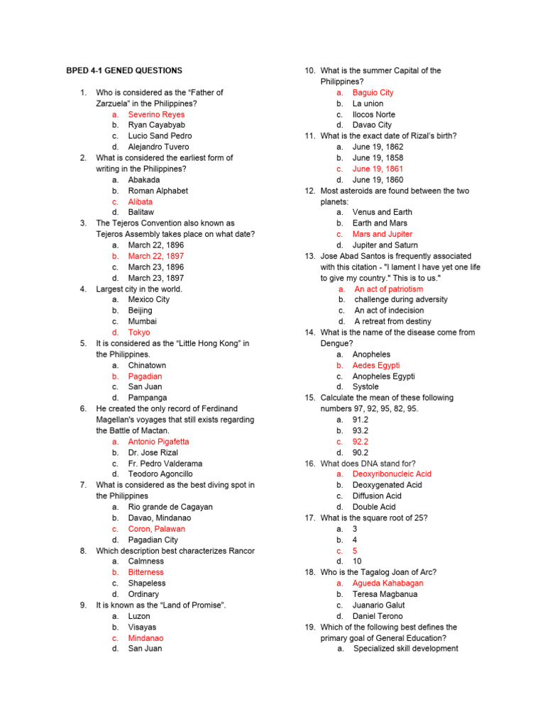 Bped 4-1 Reviewer | PDF | Id | Learning