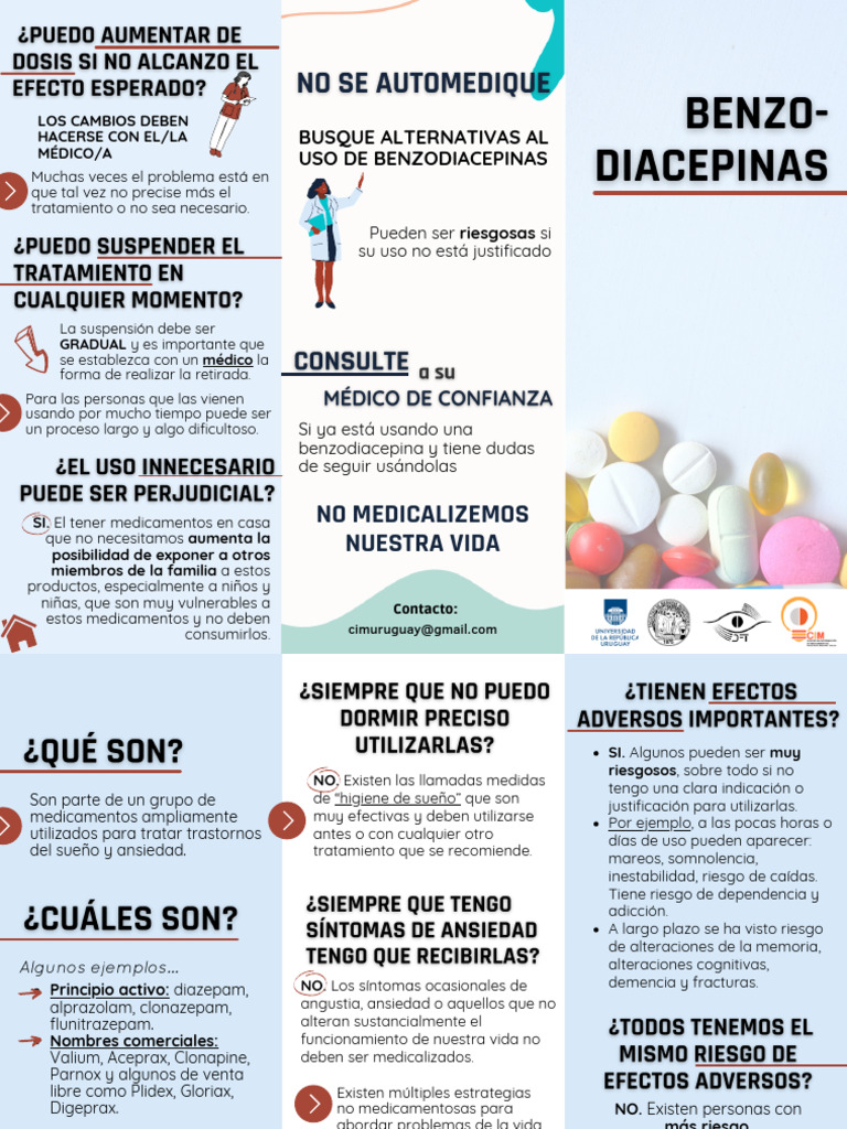 Triptico Benzodiacepinas 1 2 Pdf Benzodiazepinas Cuidado De La Salud