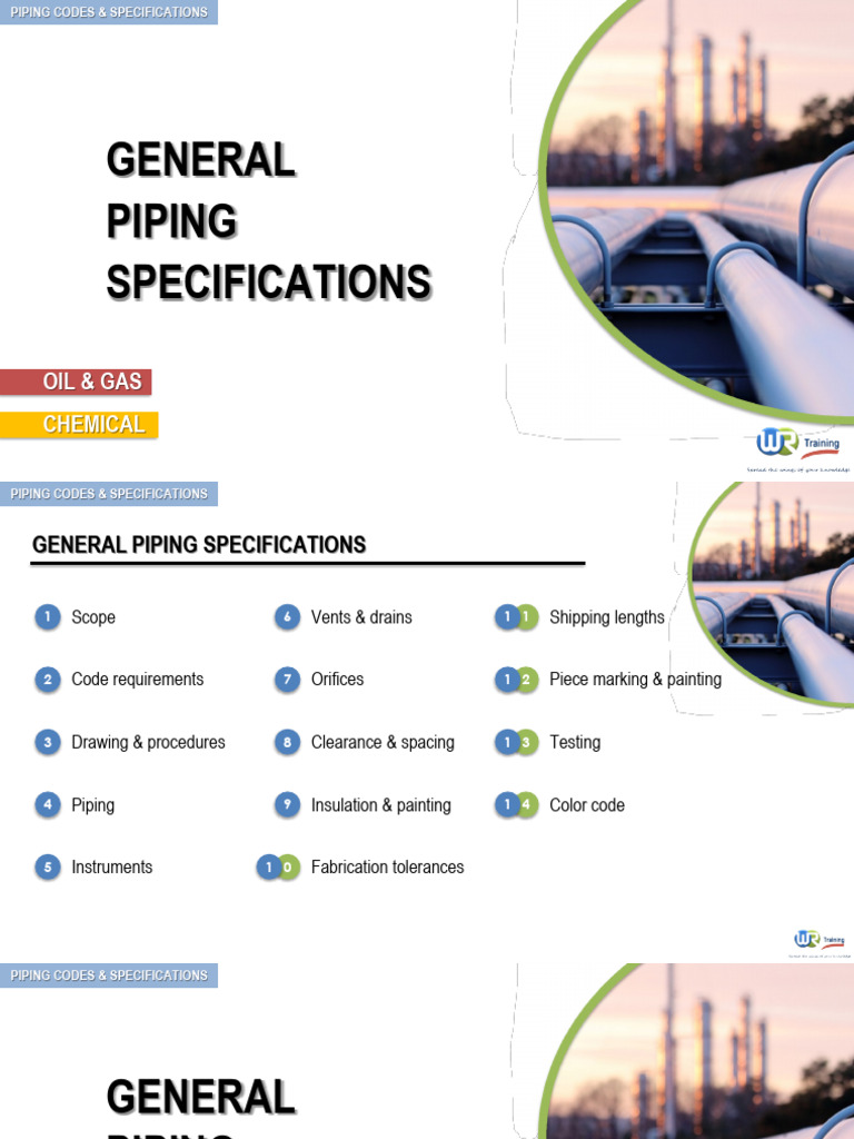 Piping Specifications General: Oil & Gas Chemical | Download Free PDF ...