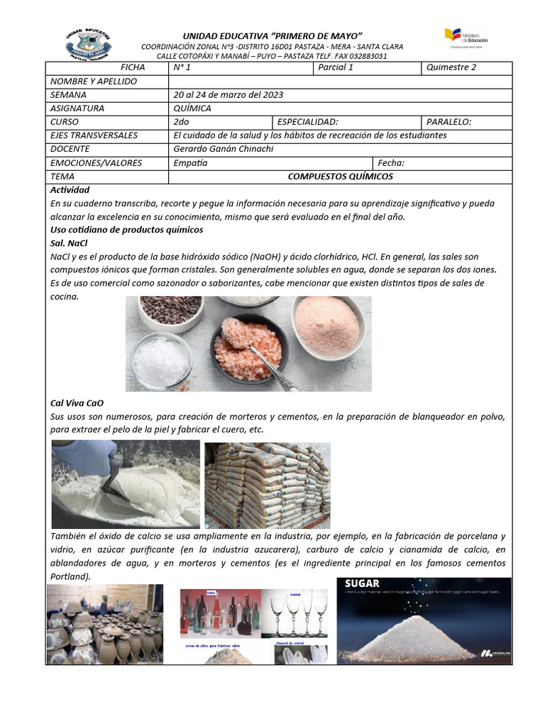 FICHA 6-QUIM - 2 - BGU - BT - UsoCotidiani | PDF