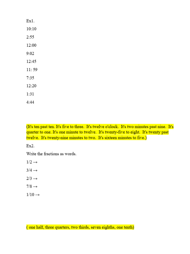 Numerals Exercise | PDF | Lexicology | Notation