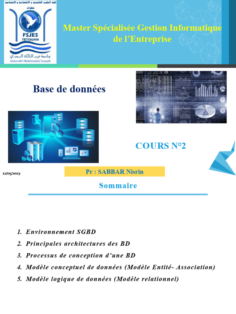 Cours sur les SGBD et Modèles de Données | PDF | Modèle relationnel | Bases de données