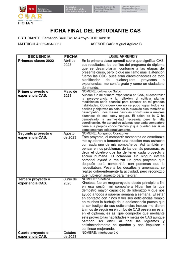 Ficha Final Cas.23 | PDF