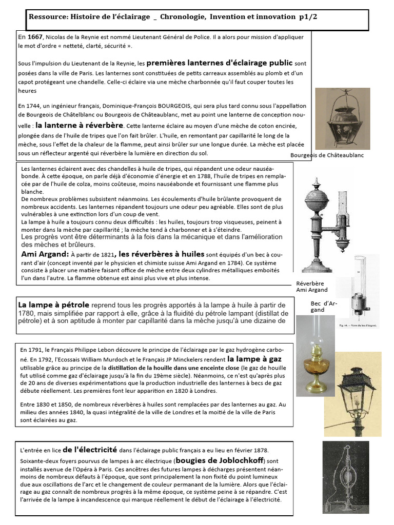 Évolution des lanternes à chandelle 1667 | PDF | Bougie | Lampe à ...