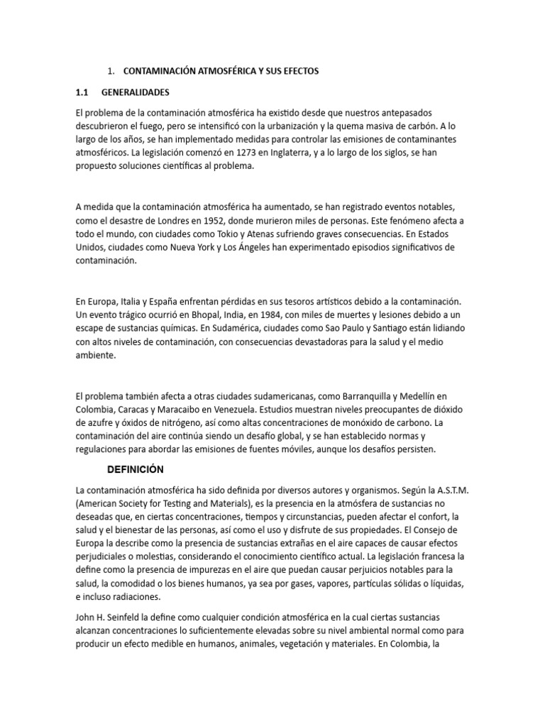 Resumen Ambental | PDF | Contaminación | Dióxido de azufre