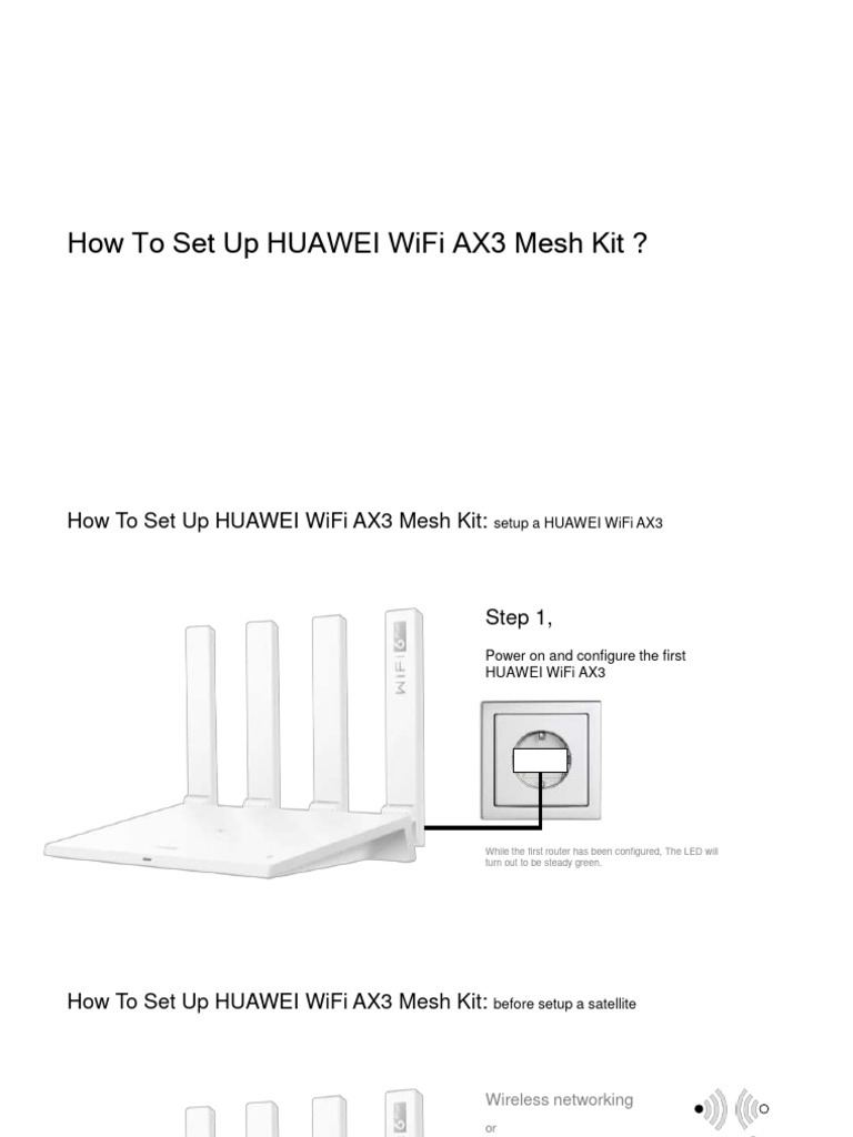 Set Up HUAWEI WiFi AX3 Mesh Kit | PDF | Wi Fi | Computer Network
