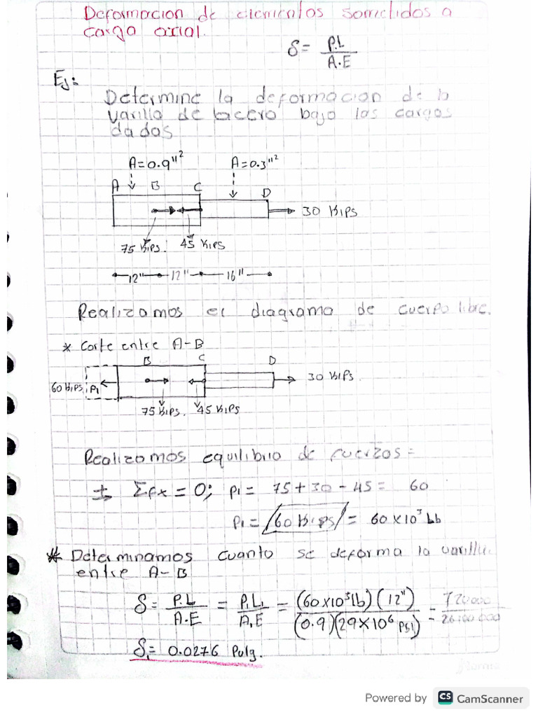 Ejercicio Tarea Deformación de Elementos Sometidos A Carga Axial | PDF