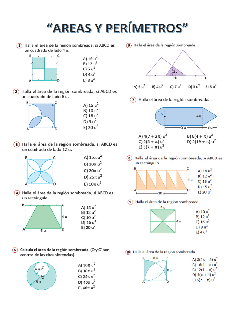 Areas y Perimetros | PDF