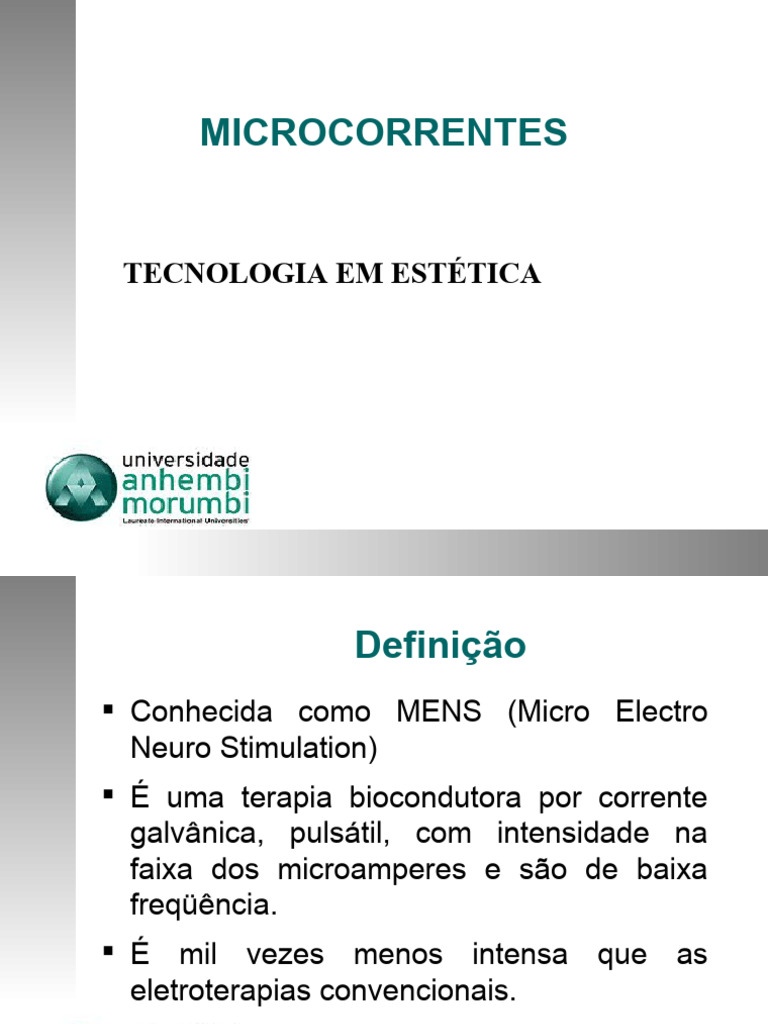 Parâmetros das Microcorrentes em Estética | PDF | Trifosfato de ...